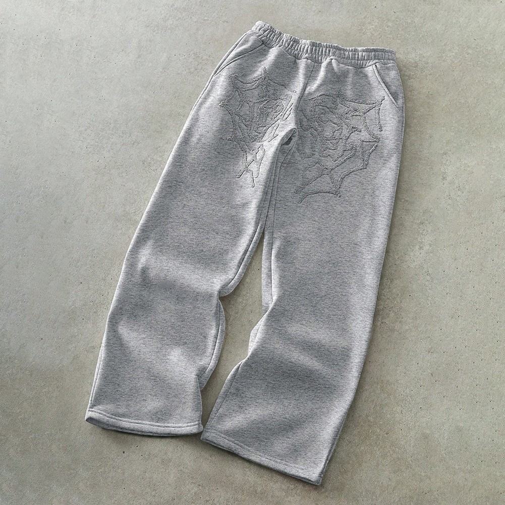 Men Printed Casual Pants Loose Fit Straight Leg Streetwear Trousers for ...