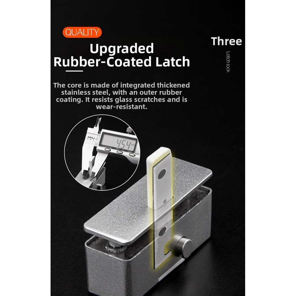 Frameless Glass Lock Concealed Mounting Hardware Easy Installation For ...