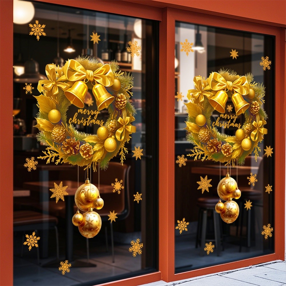 Reusable Gold Window Stickers Decorative for Glass Doors and For ...