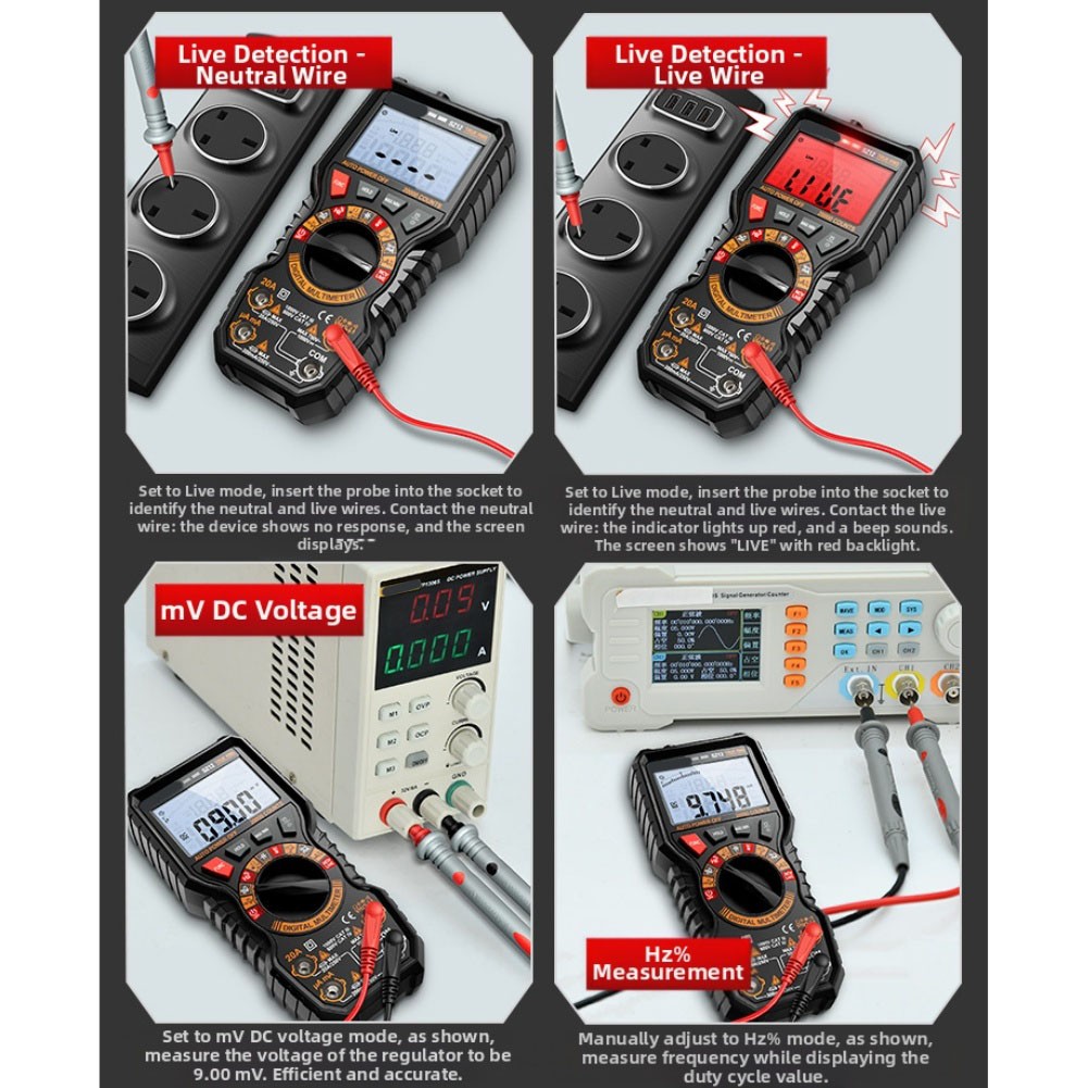 LARGE CAPACITOR DIGITAL Multimeter with Dual Tube Display for Precise ...