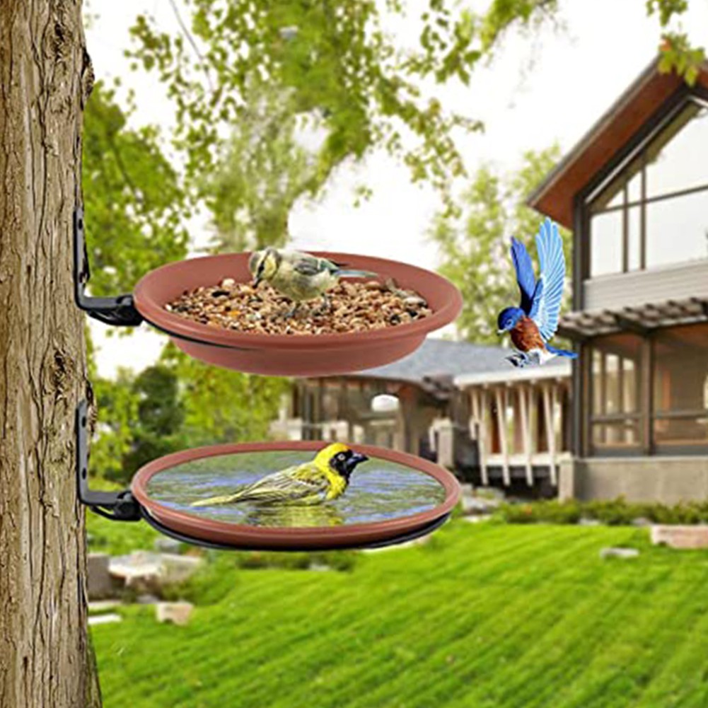 Pair of Bird Feeder Trays for Outdoor Use Large Diameter Easy to Mount ...