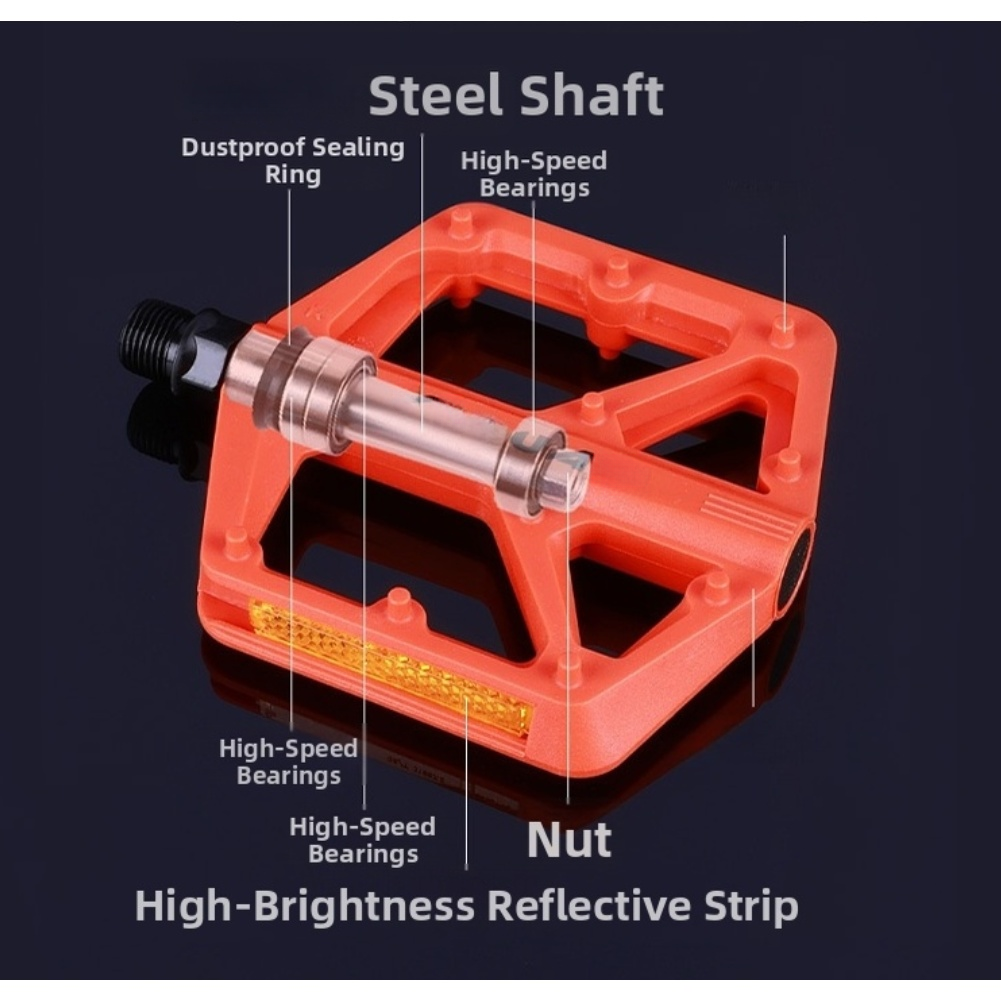 BIKE PEDALS FOR Commuting Nylon+Glass Fiber Wide Stepping Area For Bicycles $33.81 - PicClick AU