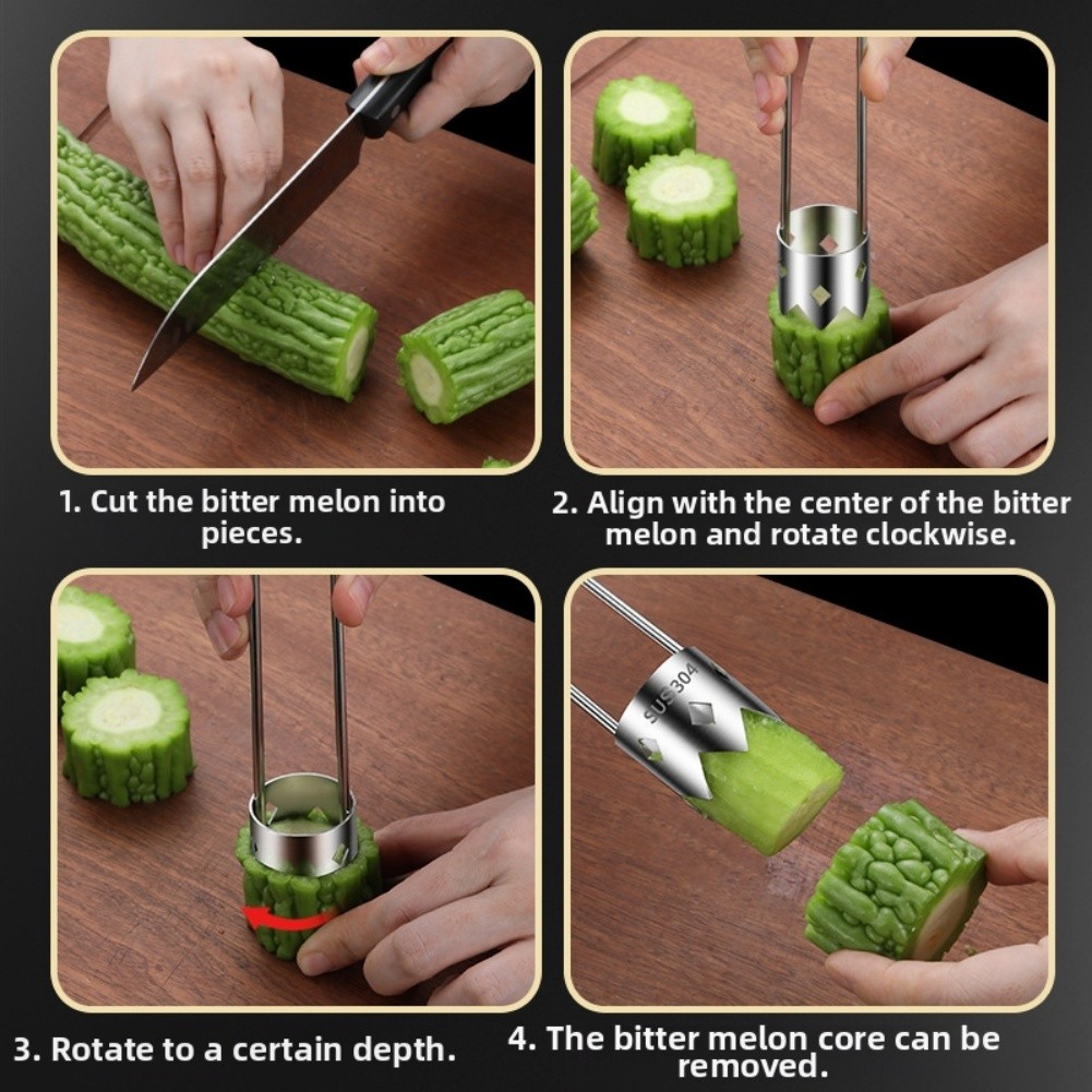 HOME KITCHEN PEPPER Corer Pitter Tool Quick Core Removal Comfortable ...