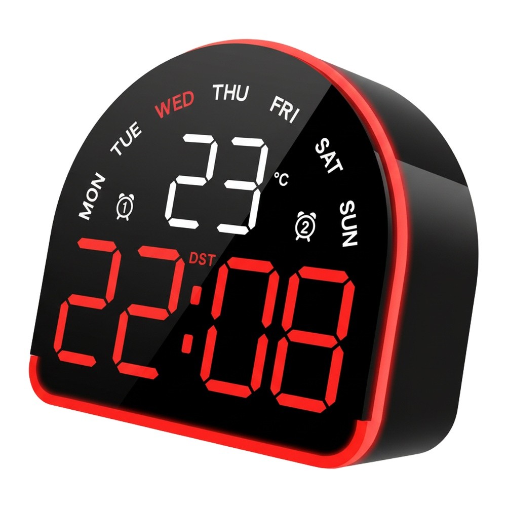 LED Alarm Clock Ambient Light Clock Customizable Brightness Multiple ...
