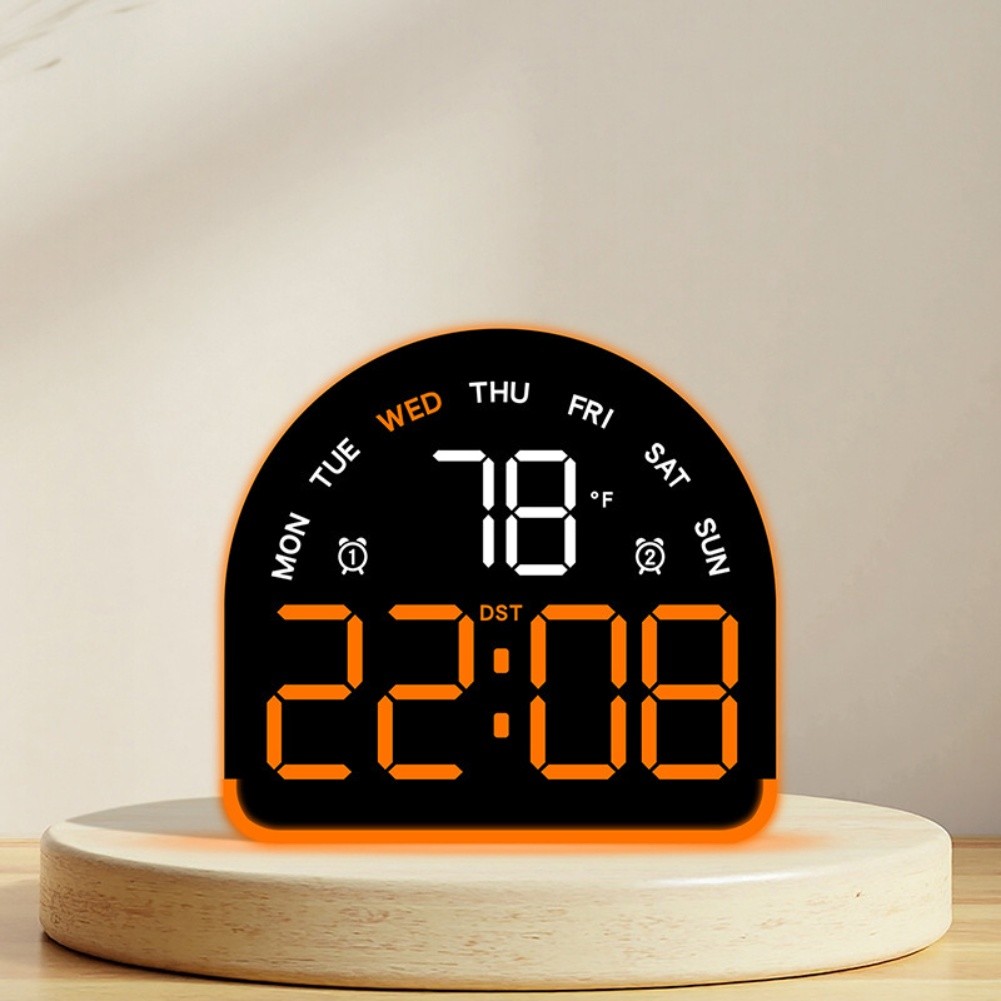 LED Alarm Clock Ambient Light Clock Customizable Brightness Multiple ...