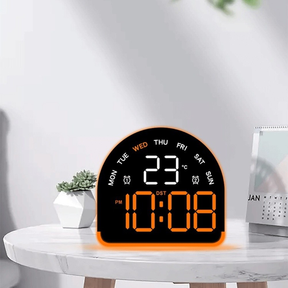LED Alarm Clock Ambient Light Clock Customizable Brightness Multiple ...