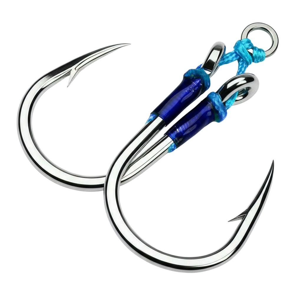 HEAVY DUTY HIGH Carbon Steel Double Assist Jigging Hooks Set of 2 ...