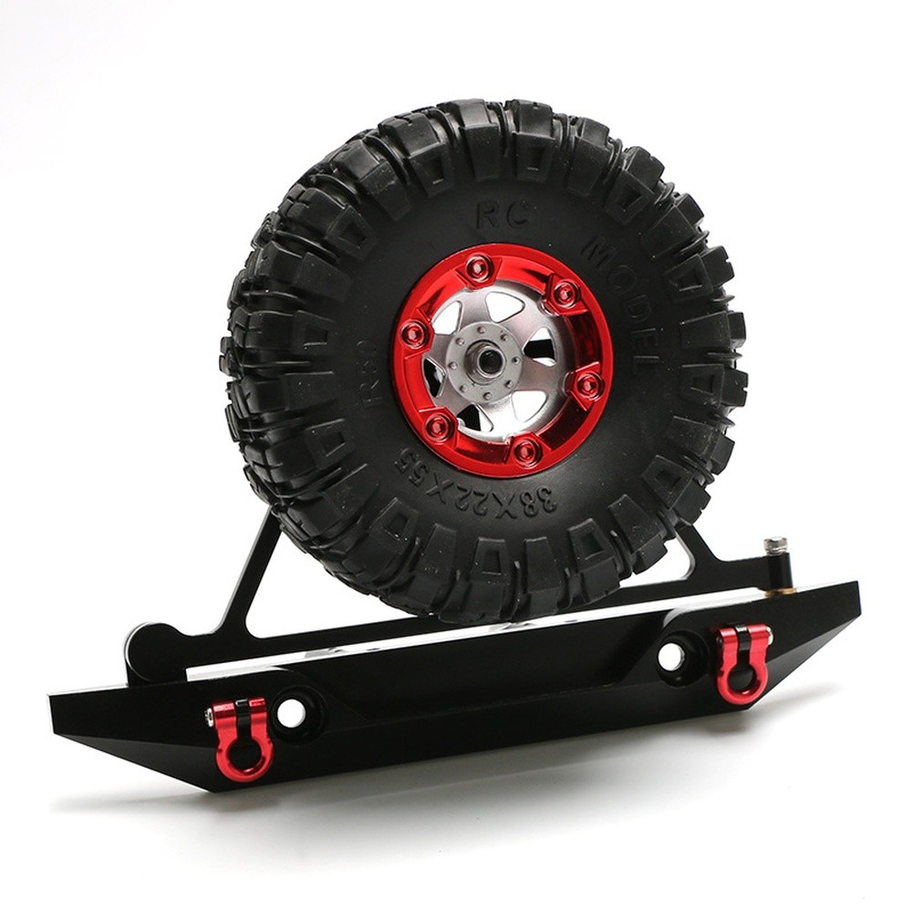UPGRADE METAL REAR Bumper with Spare Tire Rack for For AXIAL SCX10 1 10 ...