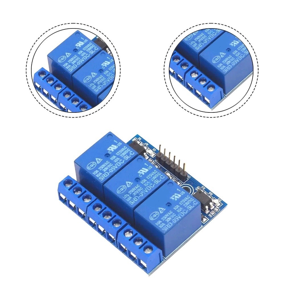 5V DC 3 Channel Relay Module for Arduino with Optocoupler and Compact ...