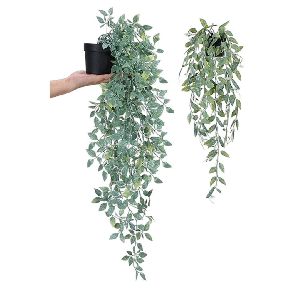 Mandala Leaves Artificial Small Potted Plants Faux Greenery for Room ...