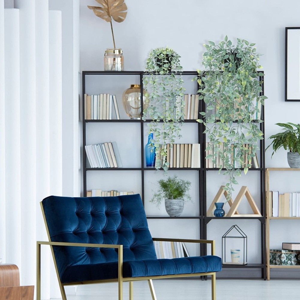 Mandala Leaves Artificial Small Potted Plants Faux Greenery for Room ...