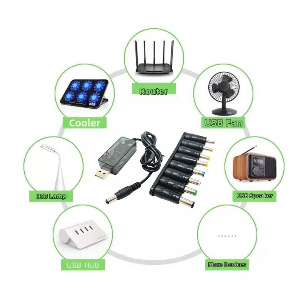 DC CONVERSION HEADS For Travel USB Boost Cable Rubber ABS Construction ...