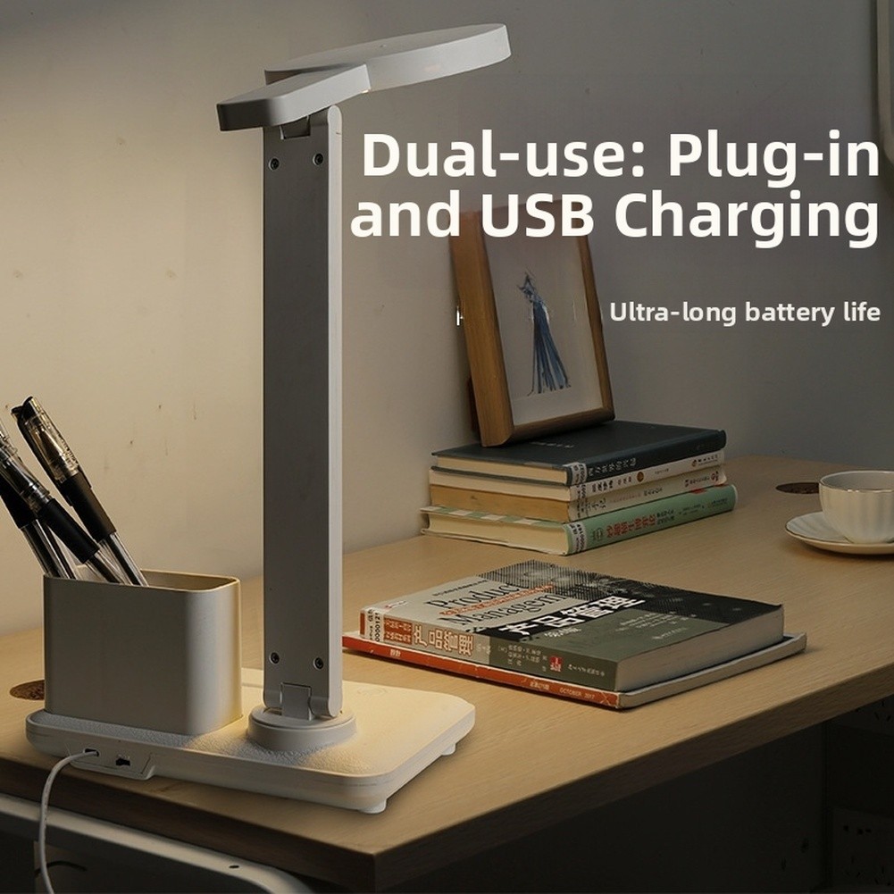 LED TOUCH DESK Lamp with Adjustable Brightness Foldable Study Light AA ...
