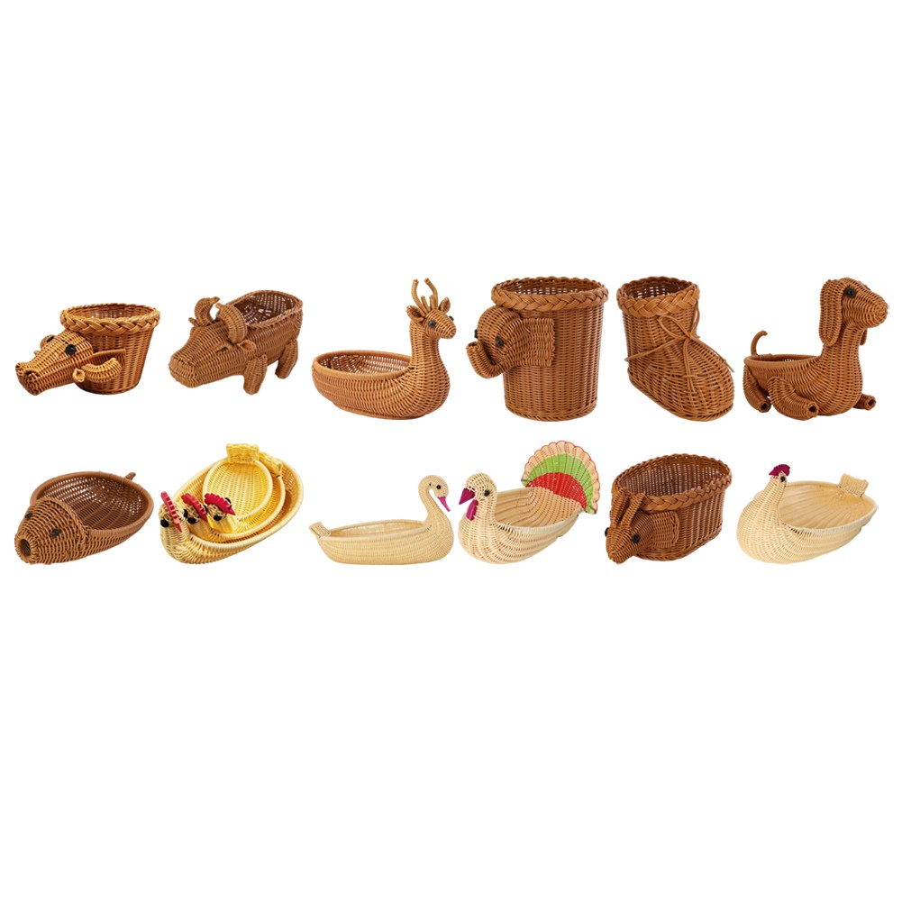 PLASTIC RATTAN BASKET Kitchen Fruit Basket Environment-friendly ...