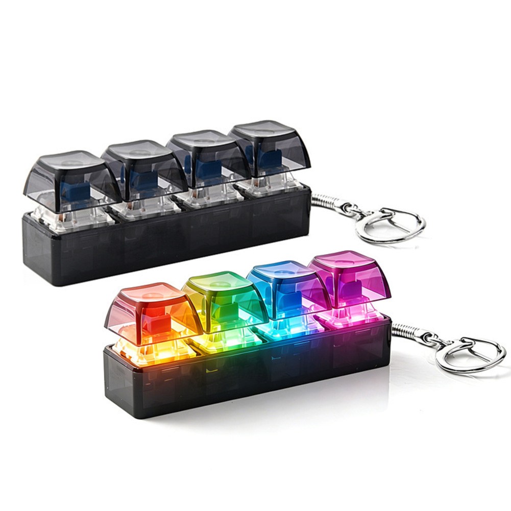 CLAVIER RGB FIDGET Jouet 4 Boutons Porte-clés Lumières LED pour Focus ...