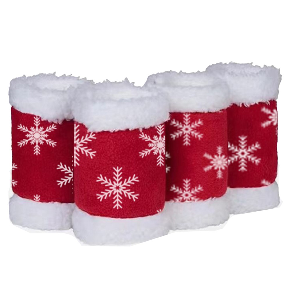 4PCS HORSE LEG Wraps Red White Festive Velvet Leg Guards for Training ...