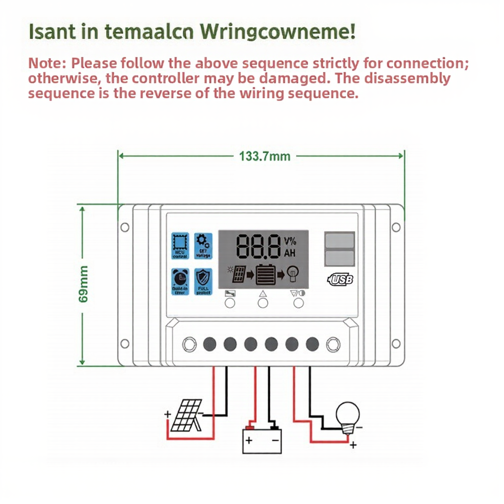 12V Solar Controller Real-time Charging Status Industrial Master ...