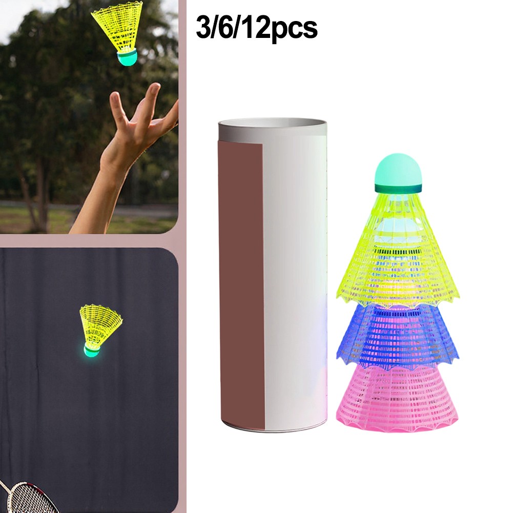 LED SHUTTLECOCK NIGHT Badminton Night Games Backyard Play Elastic PU ...