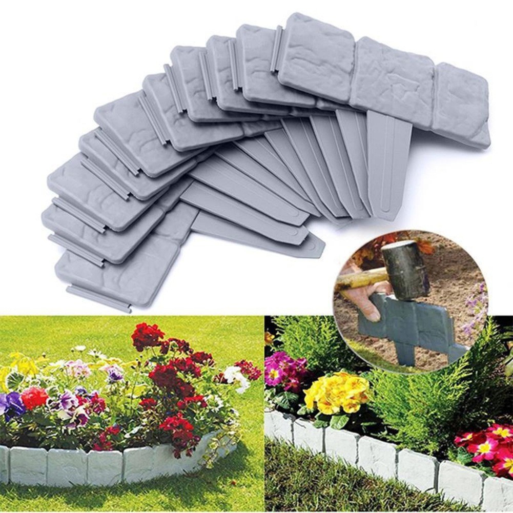 PP PLASTIC GARDEN Fence Border Folding Landscape Edging 23x24.5cm 20 ...
