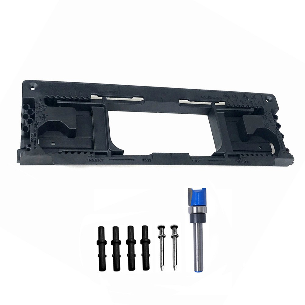 Hinge Router Template Kit Includes Router Bit Sliding Guides Lock Pins ...
