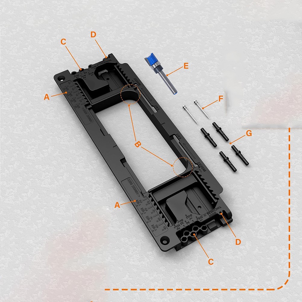 Hinge Router Template Kit Includes Router Bit Sliding Guides Lock Pins ...