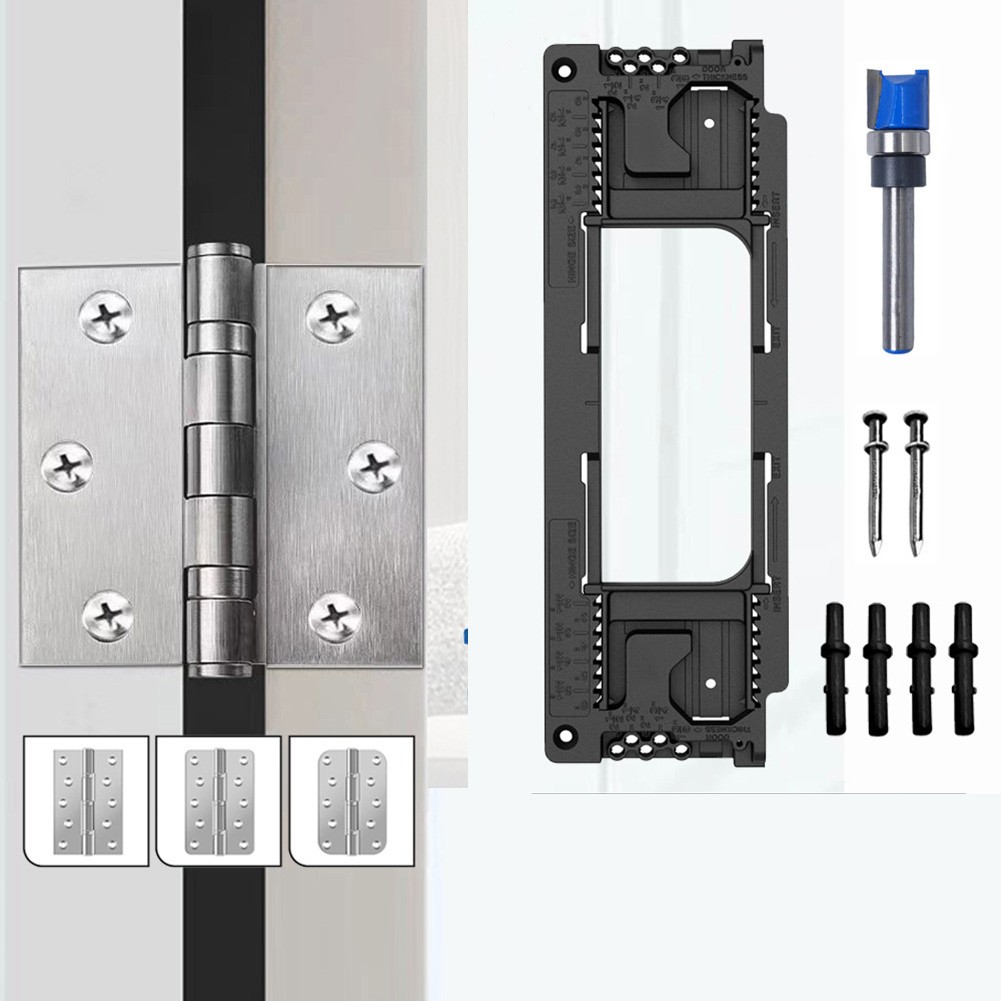 Hinge Router Template Kit Includes Router Bit Sliding Guides Lock Pins ...