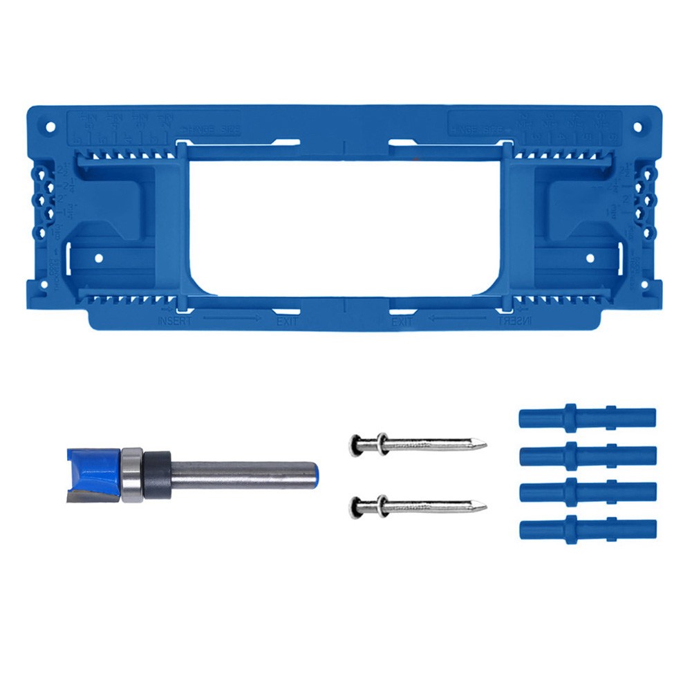 Hinge Router Template Kit Includes Router Bit Sliding Guides Lock Pins ...