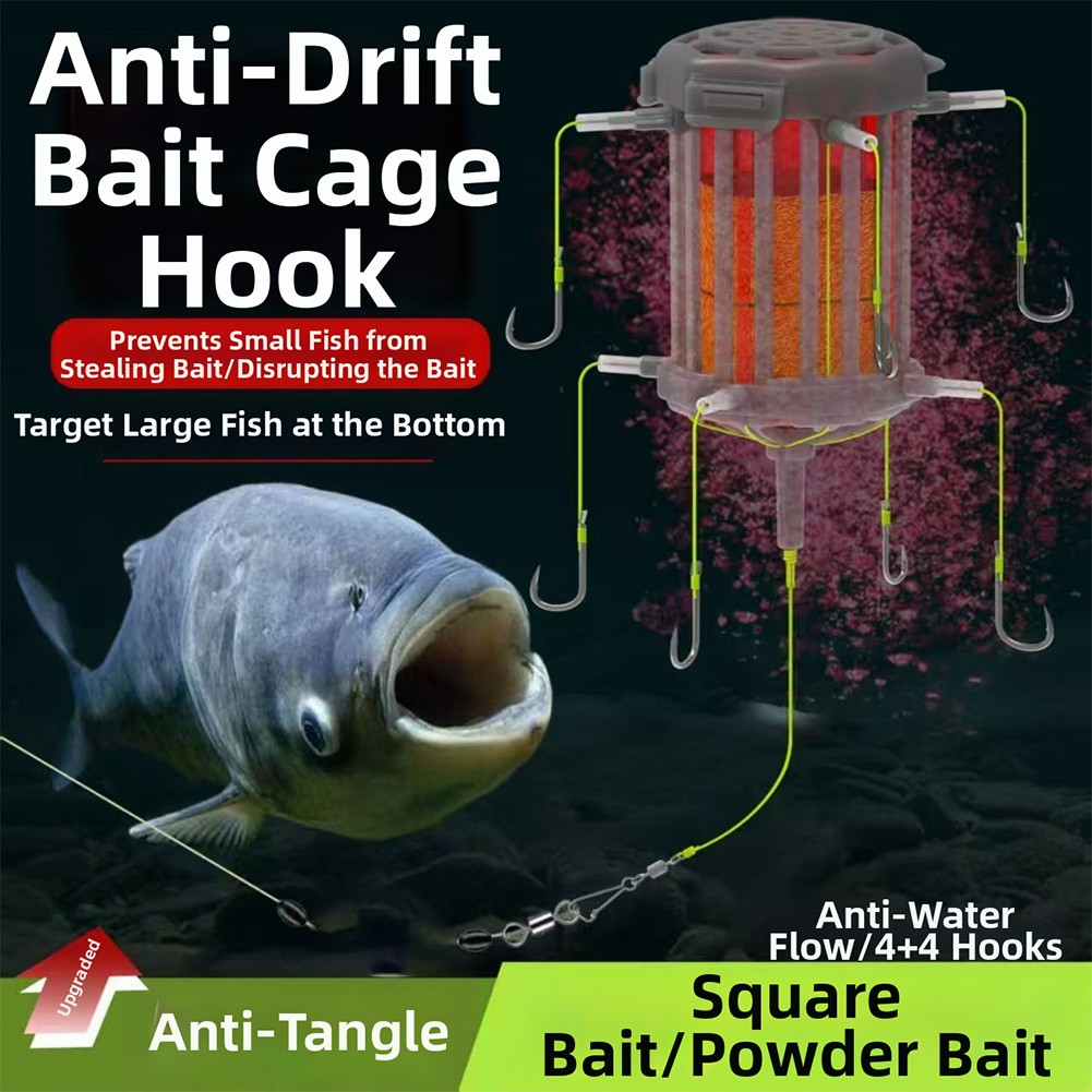 Fishing String Hook Bait Holder 8 Hooks for Carp Silver Carp Bighead ...
