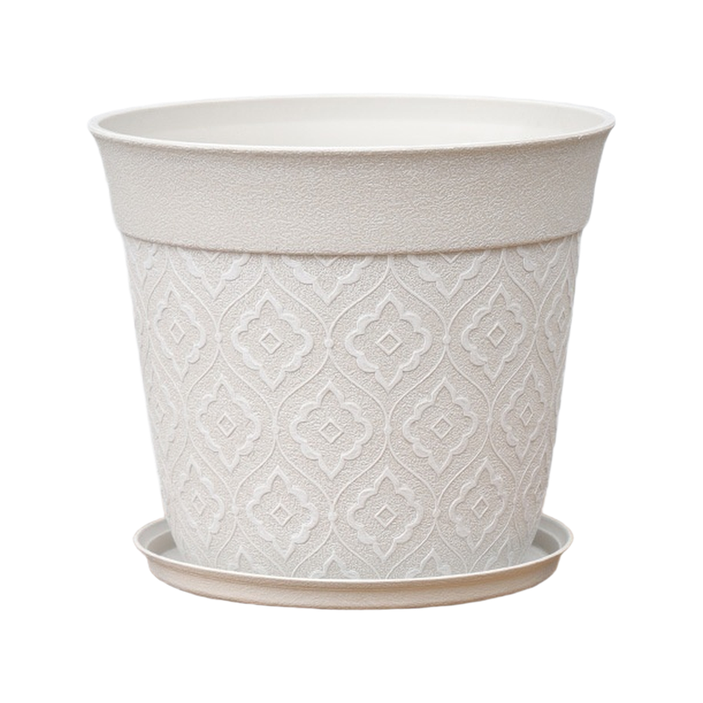 Plastic Pot 20.5cm D x 17.5cm H with Matte Finish and 8 Drainage Holes ...