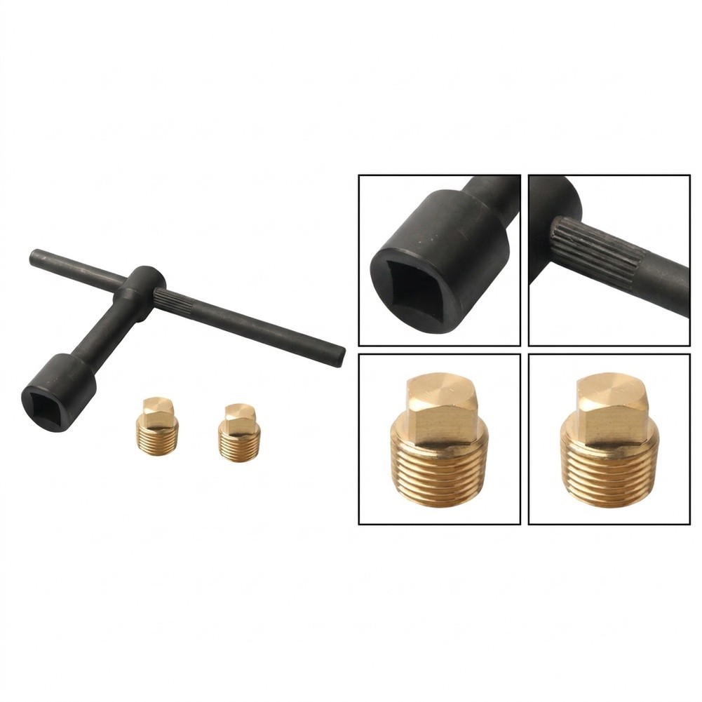 Boat Drain Cover Kit 1/2 Inch NPT Brass Cap with Steel T Handle Wrench ...