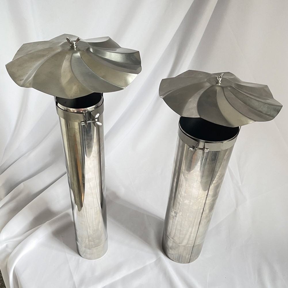 WOOD STOVE CHIMNEYS Chimney Pot Cowl Roof Cowl Prevent Rainwater Silver ...